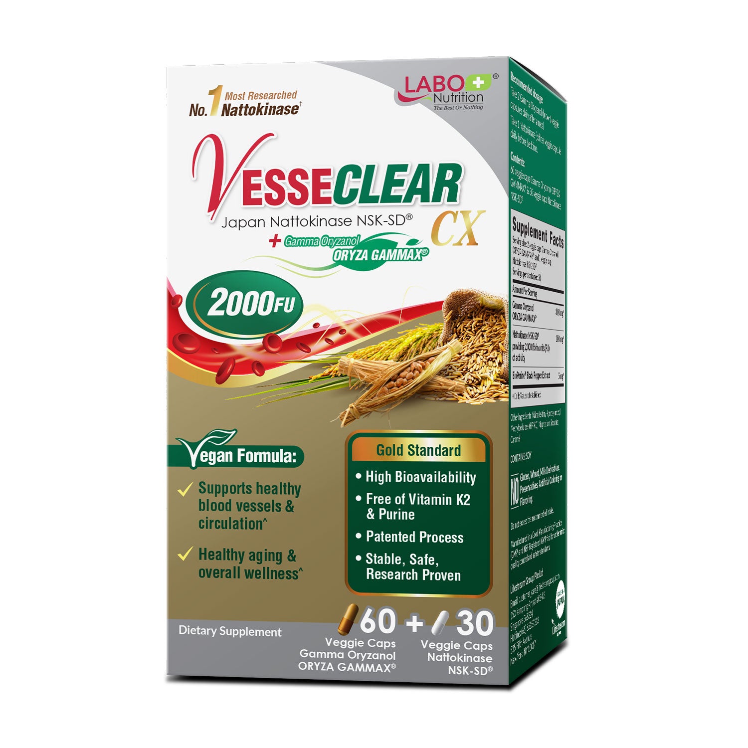 LABO Nutrition VesseCLEAR CX - Heart, Cholesterol & Vessel Support ...
