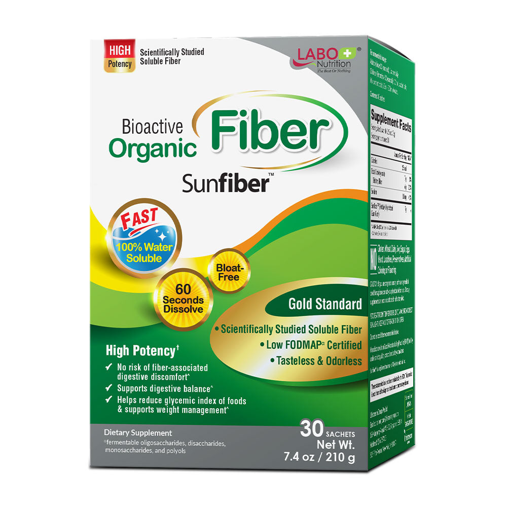 LABO Nutrition Bioactive Organic Fiber, Sunfiber Prebiotic Fiber ...