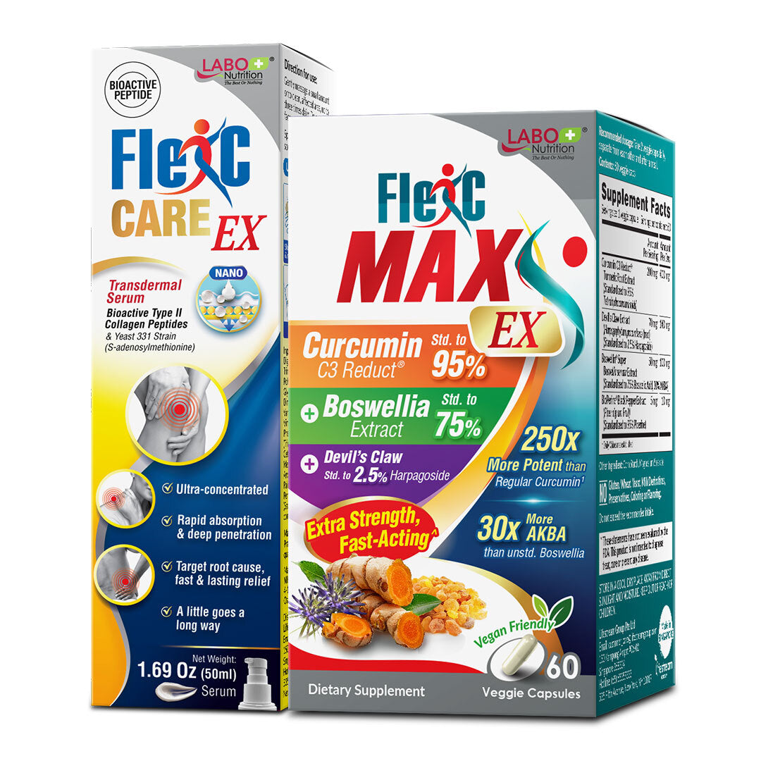 LABO FlexC MAX EX + FlexC CARE EX Knee Joint Muscle Stiff Pain Relief ...